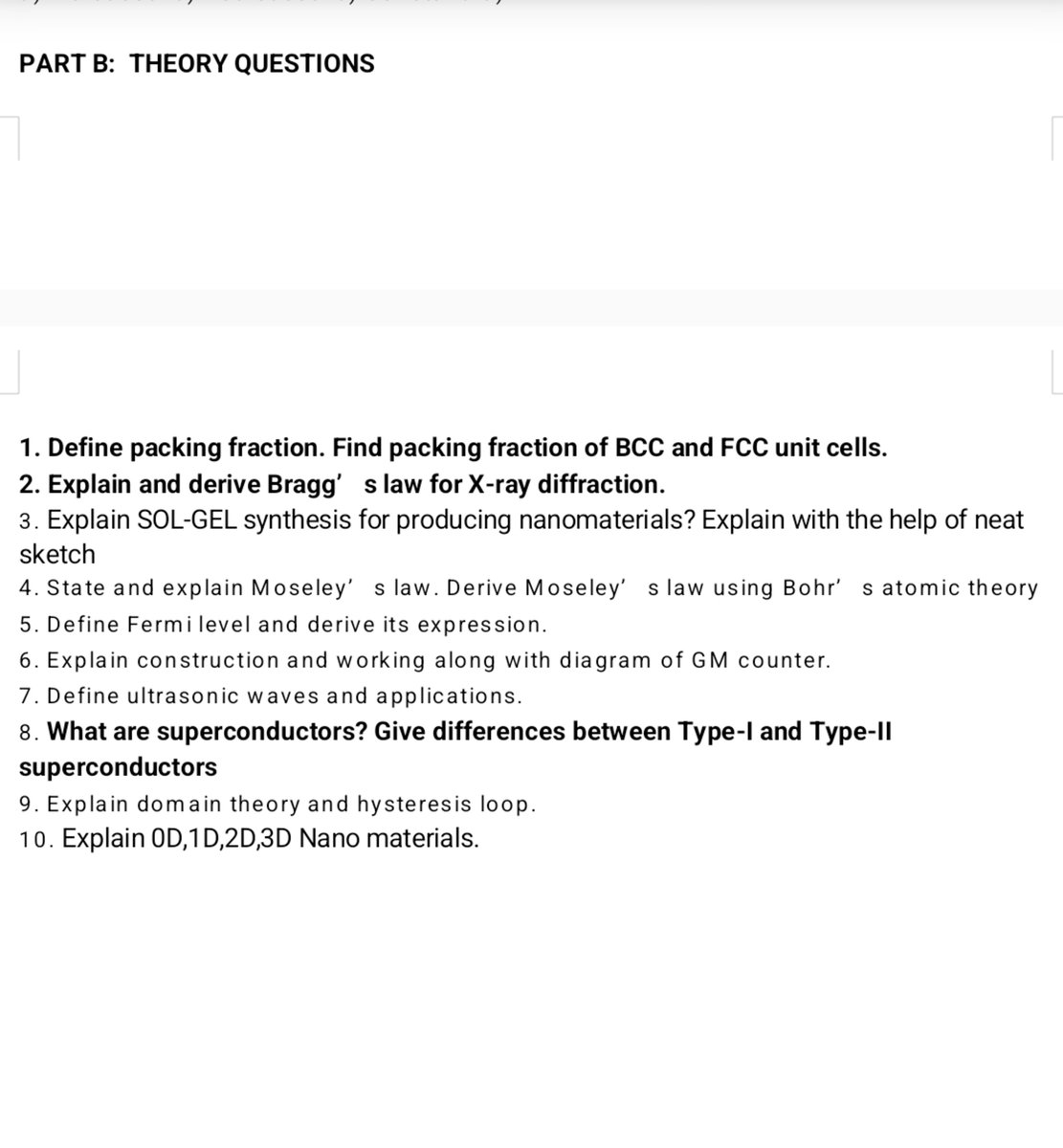 Define packing fraction. Find packing fraction of BCC and FCC unit cells...