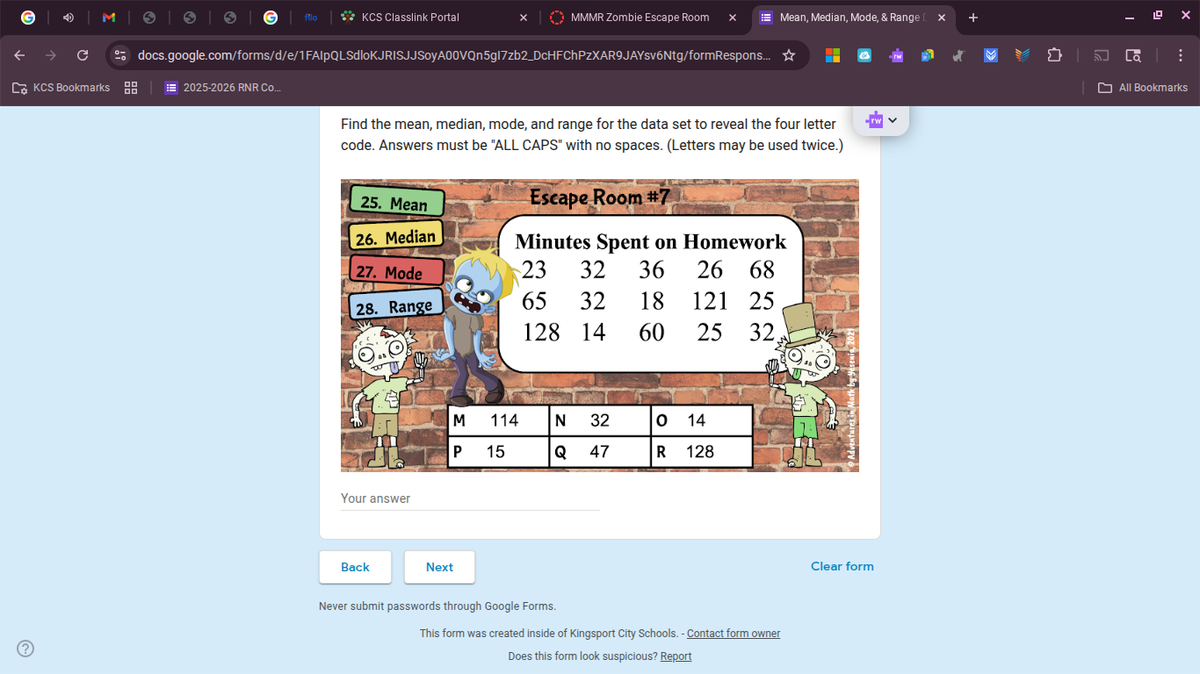 Find the mean, median, mode, and range for the data set to reveal the fou..