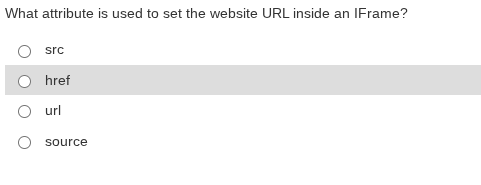 What attribute is used to set the website URL inside an IFrame? src href..