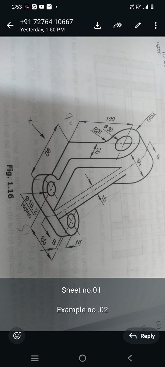 The image shows a technical drawing of a mechanical part with various dim..