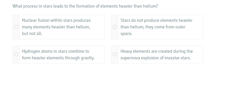 What process in stars leads to the formation of elements heavier than hel..