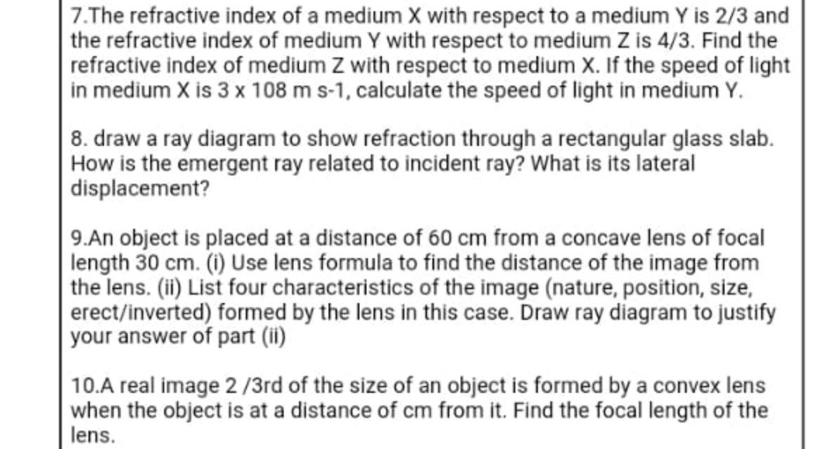 The refractive index of a medium X with respect to a medium Y is \frac{2..
