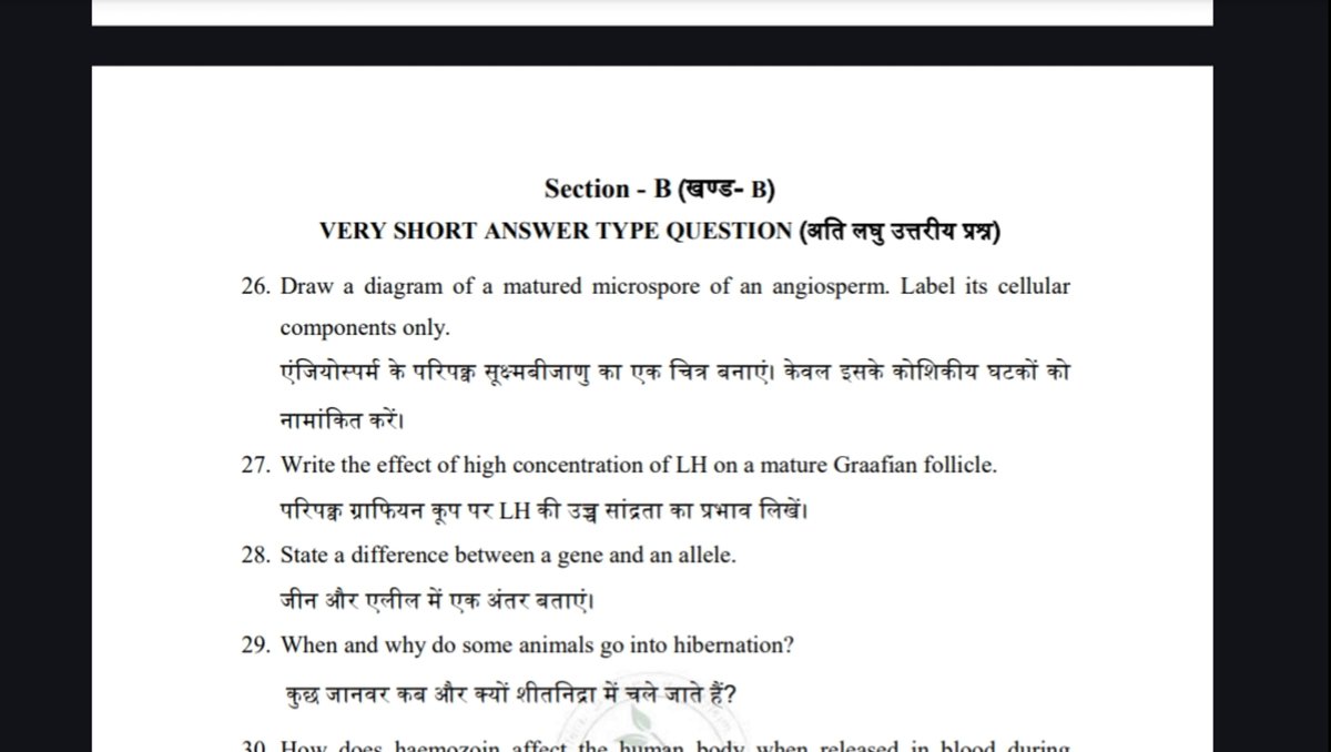 Draw a diagram of a matured microspore of an angiosperm. Label its cellul..