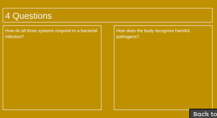 How do all three systems respond to a bacterial infection? How does the b..