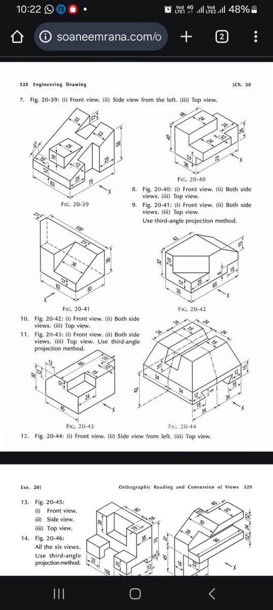 Orthographic Projection Views from Given Isometric Figures You have prov..
