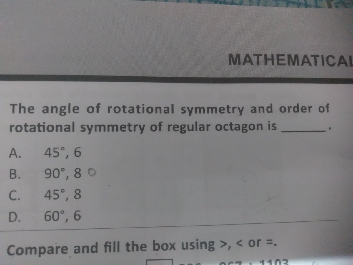MATHEMATICAI The angle of rotational symmetry and order of rotational sy..