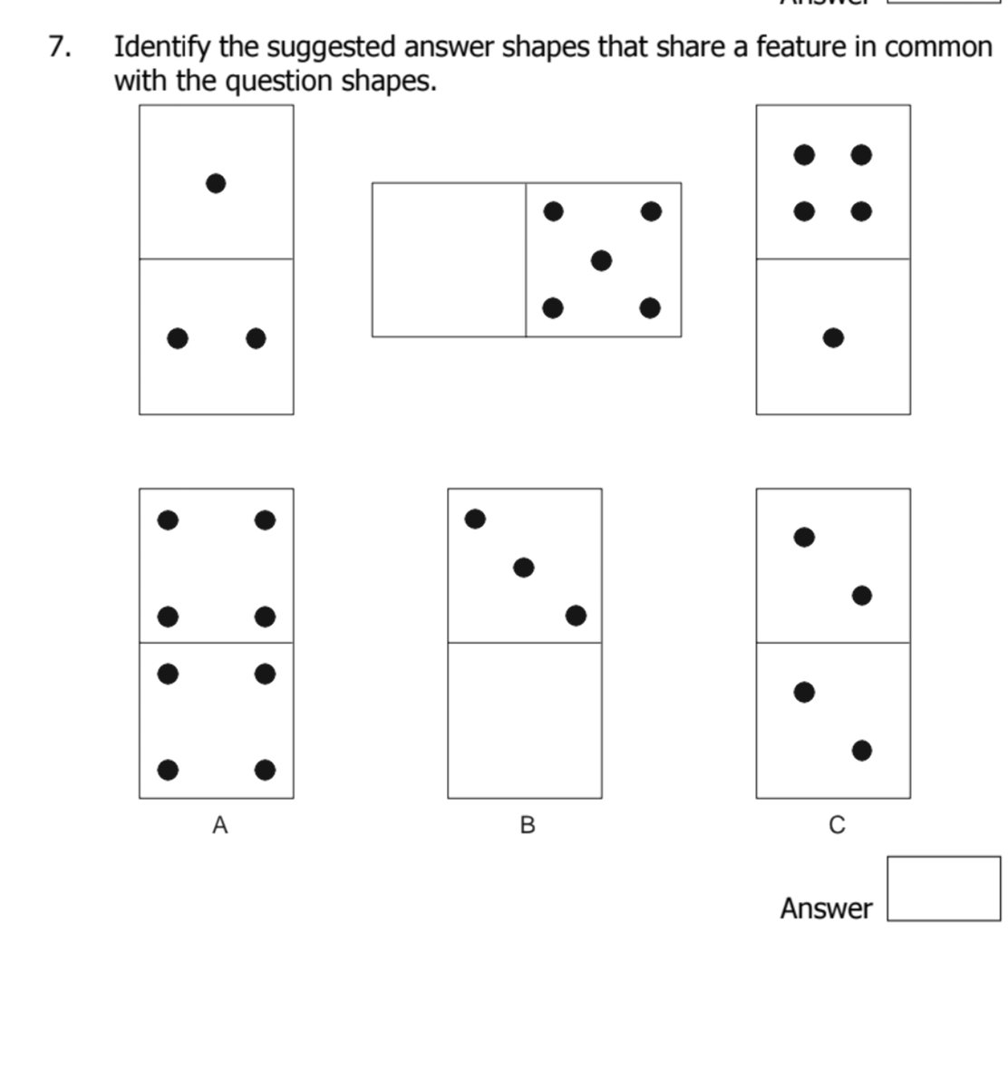 Identify the suggested answer shapes that share a feature in common with