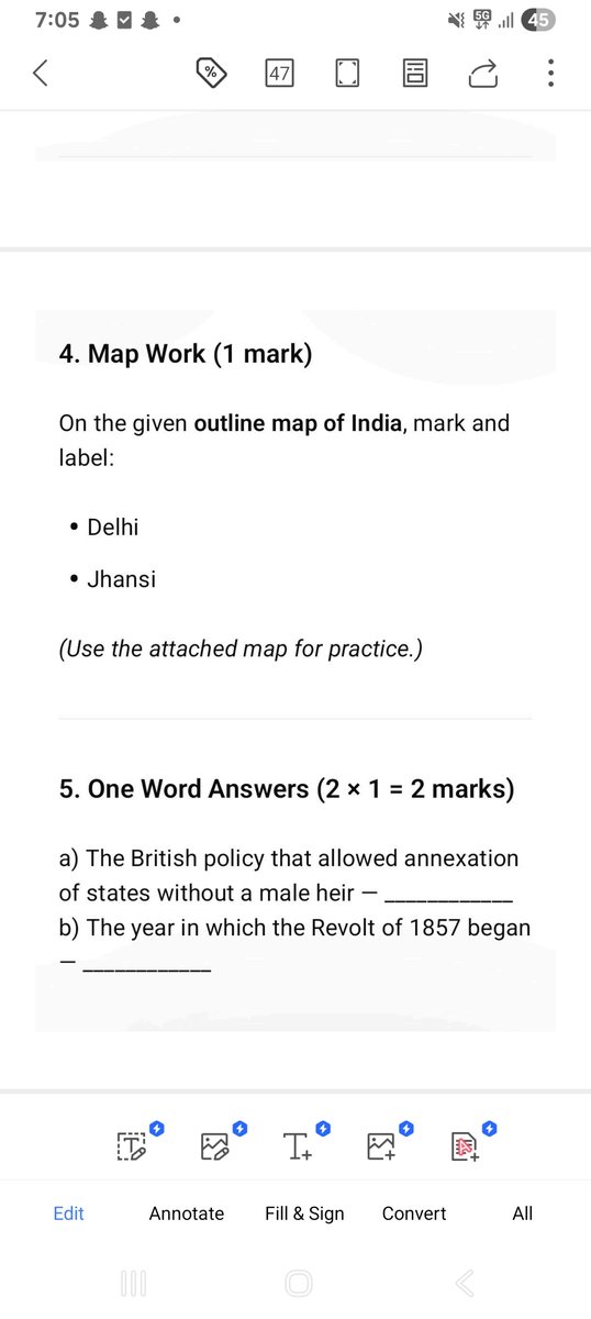 4. Map Work (1 mark) On the given outline map of India, mark and label: D..