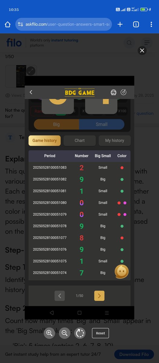 Count how many times 'Big' and 'Small' appear in the 'Big Small' column i..