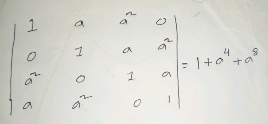 Find the determinant of the following matrix: \begin{bmatrix} 1 & a & a..
