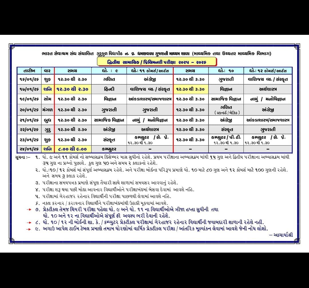 Exam Timetable and Important Instructions Here is the exam timetable for..
