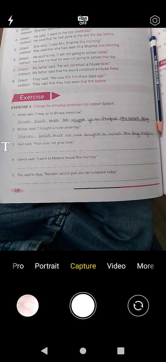 Change the following sentences into Indirect Speech: Amar said, "I may g..