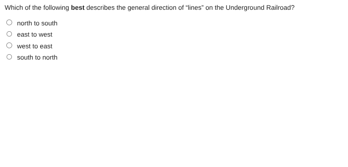 Which of the following best describes the general direction of "lines" on..