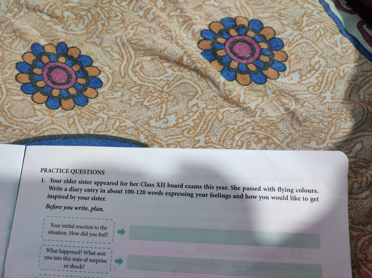 Write a diary entry in about 100-120 words expressing your feelings and h..
