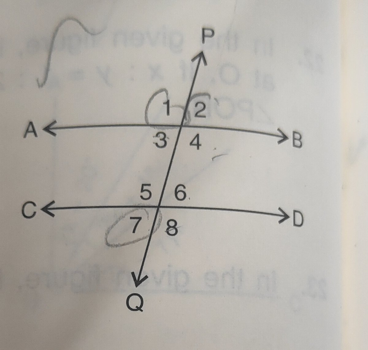 Geometry Problem: Parallel Lines and Transversal The image shows two par..