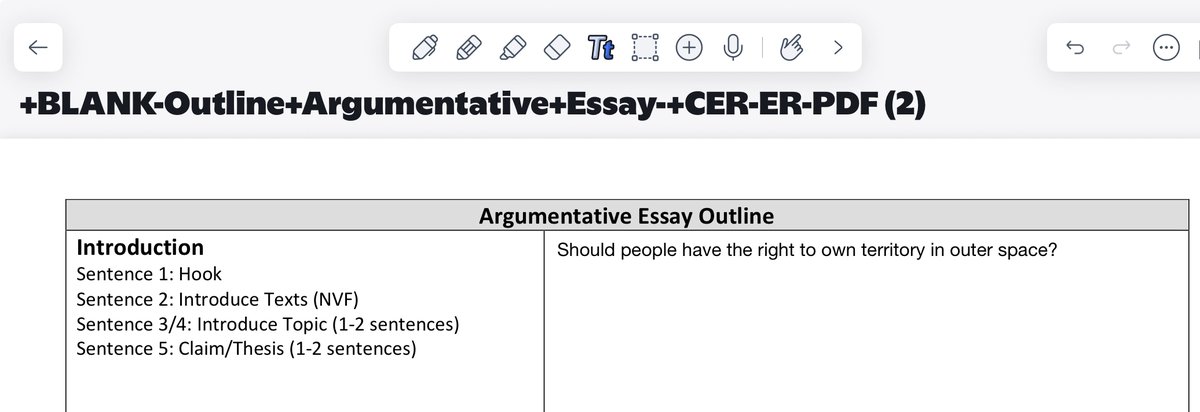 Argumentative Essay Outline: Introduction Sentence 1: Hook Sentence 2: I..
