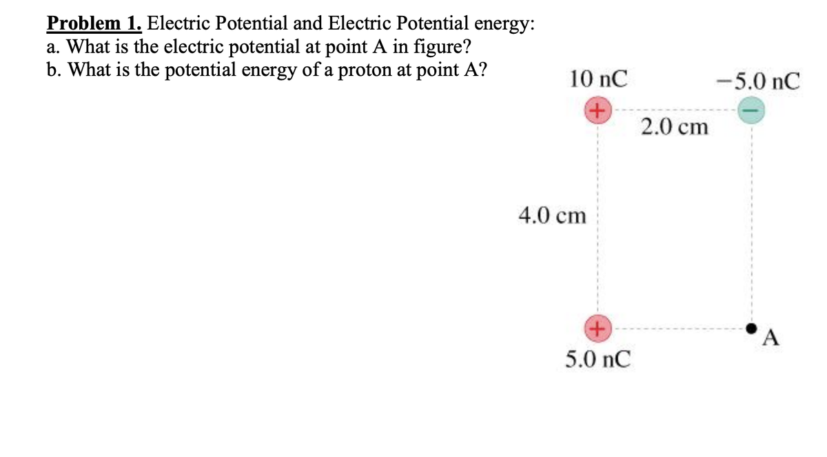 Problem 1. Electric Potential and Electric Potential energy: a. What is