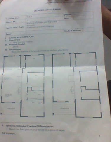 Draw the symbols of the words written in the floor plans below. Sketch