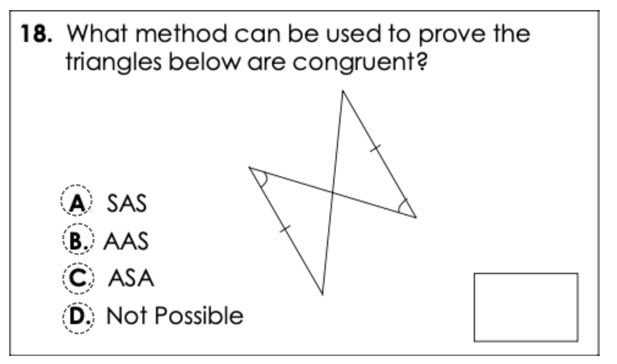 What method can be used to prove the triangles below are congruent? A. S..