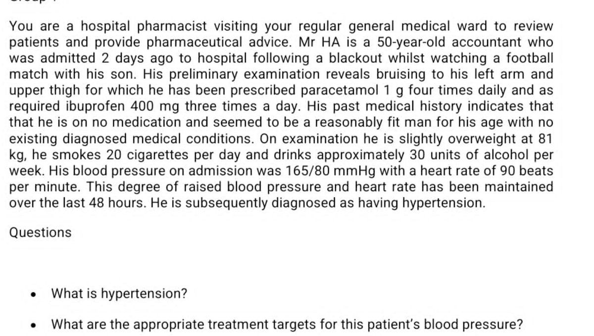 Case Summary Mr HA, a 50-year-old man, was admitted after a blackout. He