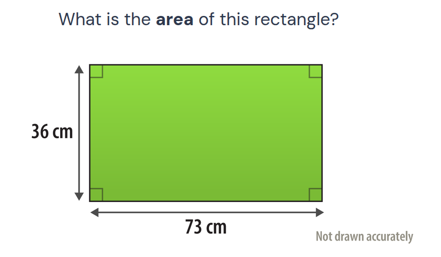 What is the area of this rectangle, given the sides are 36 cm and 73 cm?..
