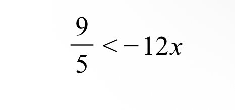 Solve for x and simplify as much as you can: 9/5