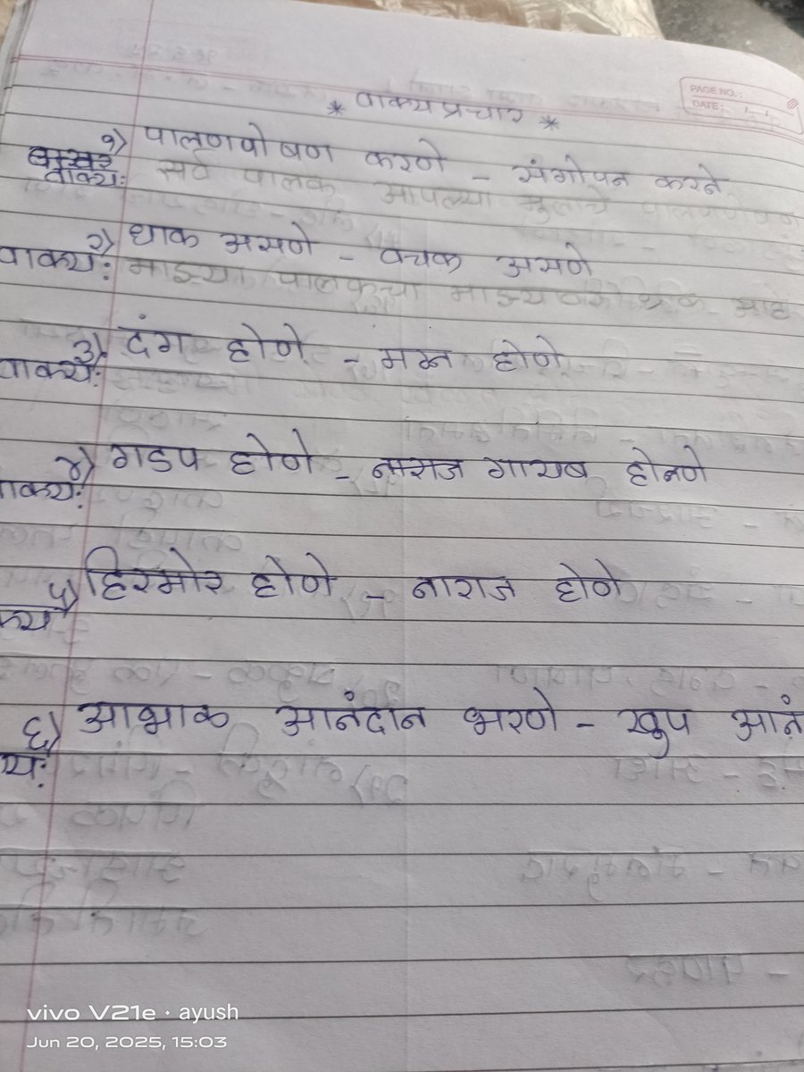 Breakdown of Marathi Phrases with Meanings and Example Sentences पालणपोष..