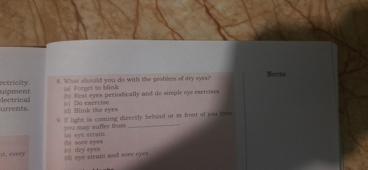 What should you do with the problem of dry eyes? (a) Forget to blink (b..