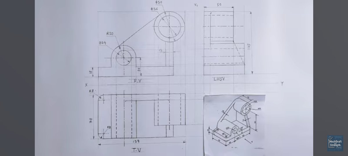 Based on the provided technical drawing, calculate the surface area and v..