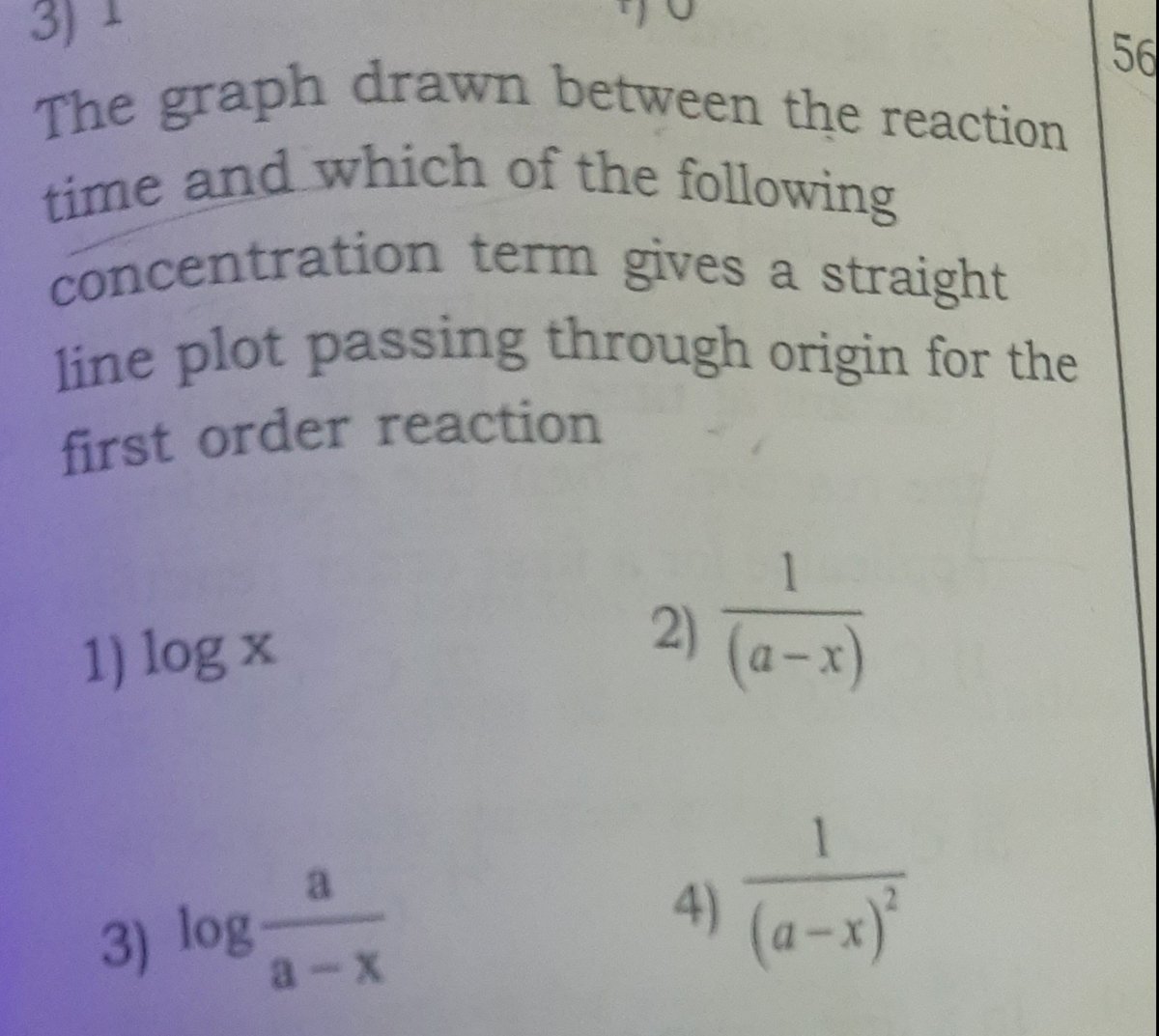 The graph drawn between the reaction time and which of the following conc..