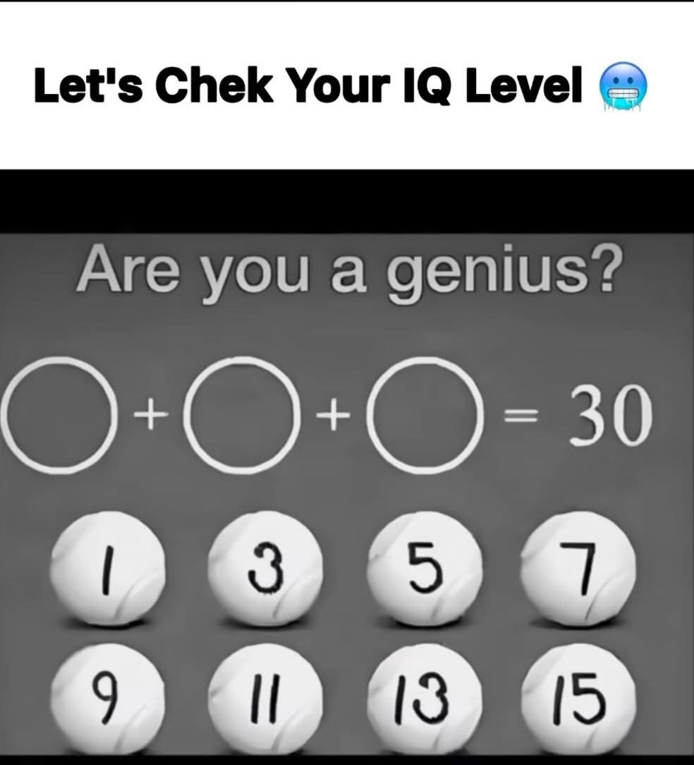 Find three numbers from the list 1, 3, 5, 7, 9, 11, 13, 15 that add up to..