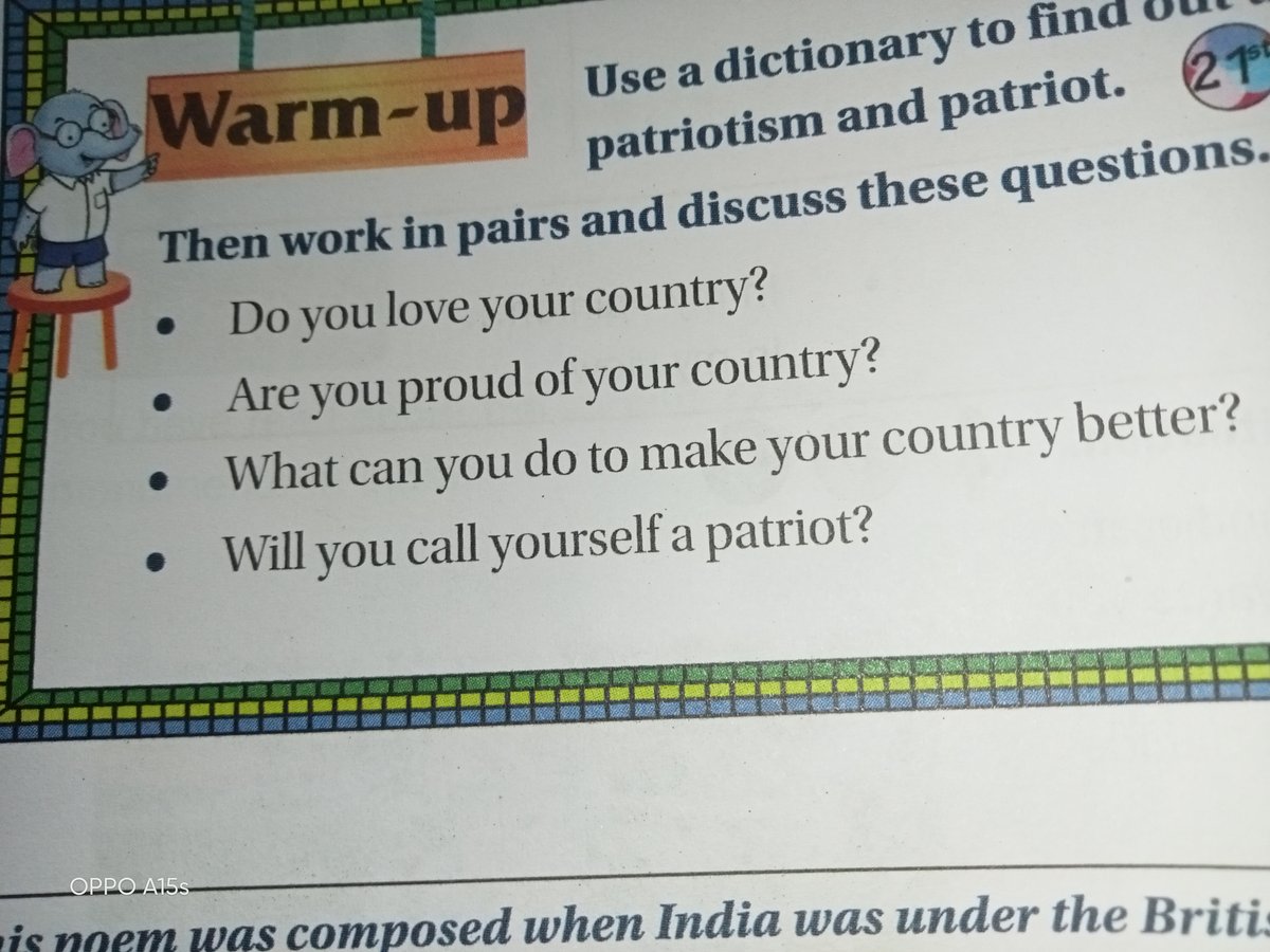 Discussion Questions About Patriotism Do you love your country? Are you