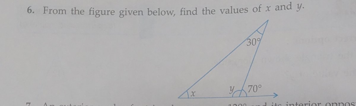 From the figure given below, find the values of x and y. The figure show..