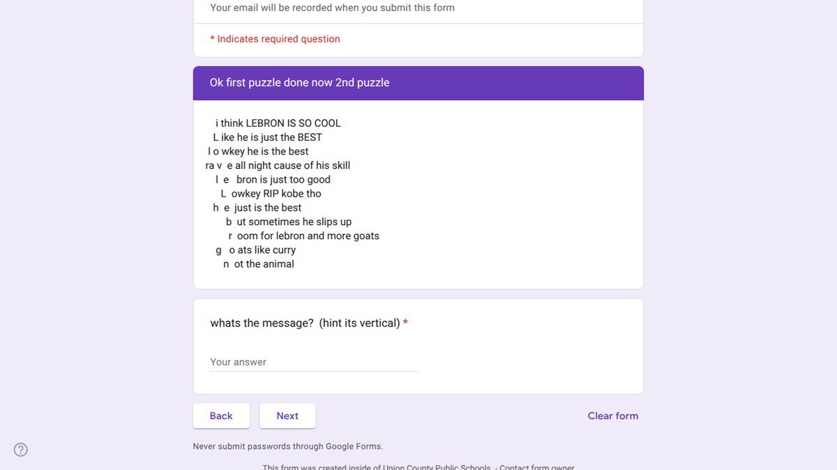 Ok first puzzle done now 2nd puzzle i think LEBRON IS SO COOL L ike he i..