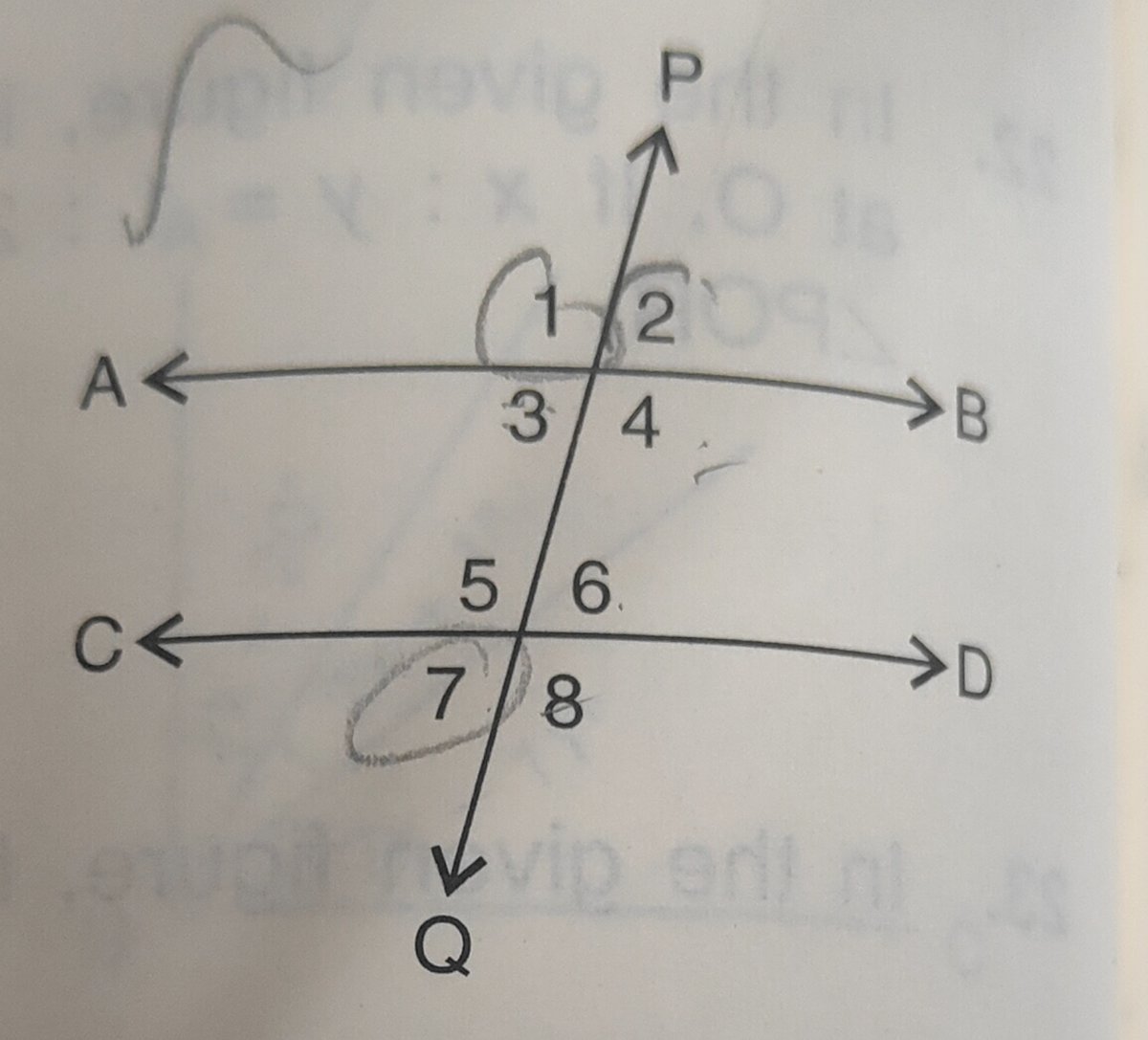 Geometry Question on Angles Formed by Parallel Lines and a Transversal I..