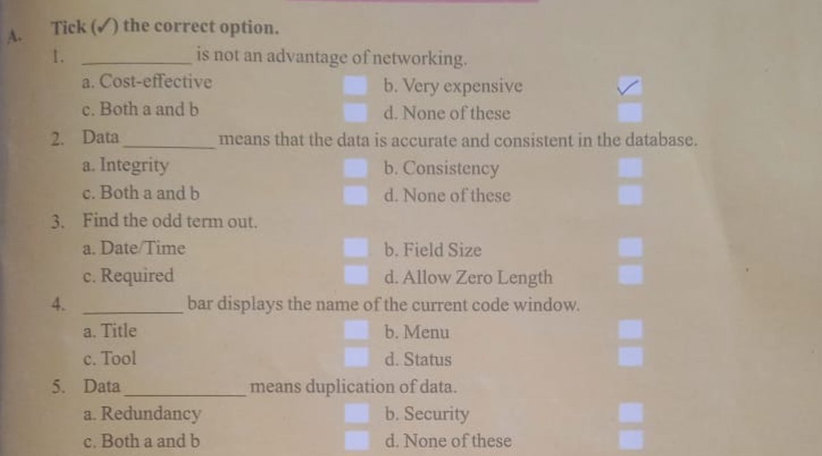 Multiple Choice Questions _ is not an advantage of networking. a. Cos..