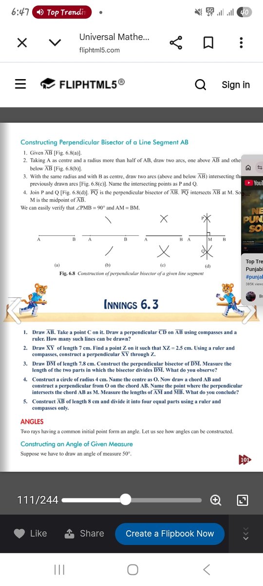 Draw \overline{AB}. Take a point C on it. Draw a perpendicular \overline{..
