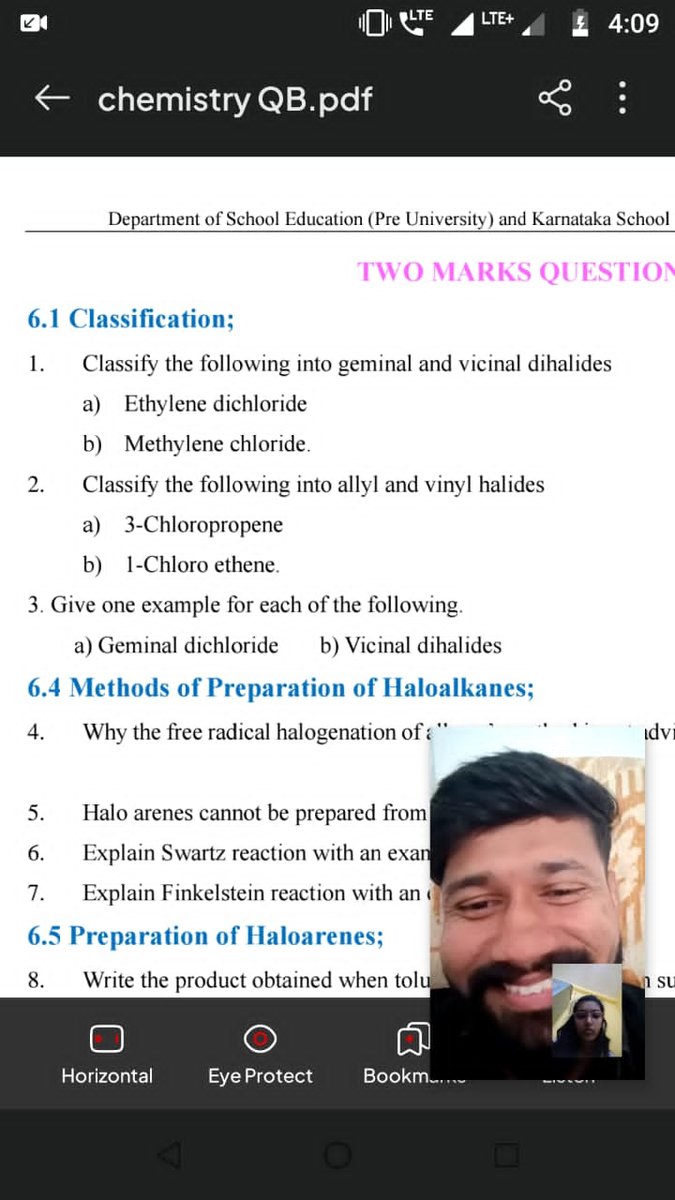 Questions on Organic Halides Classify the following into geminal and vic..