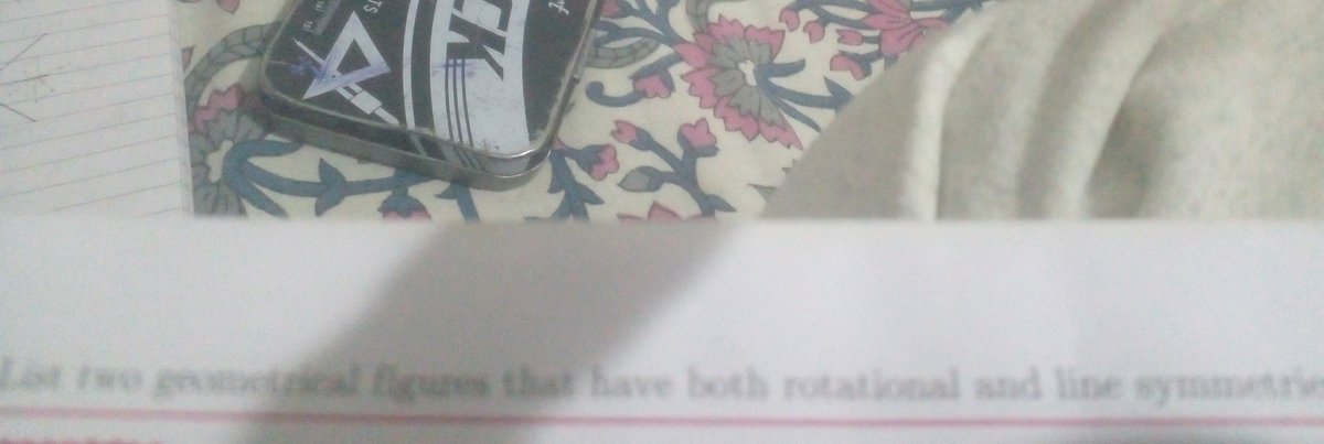 List two geometrical figures that have both rotational and line symmetrie..