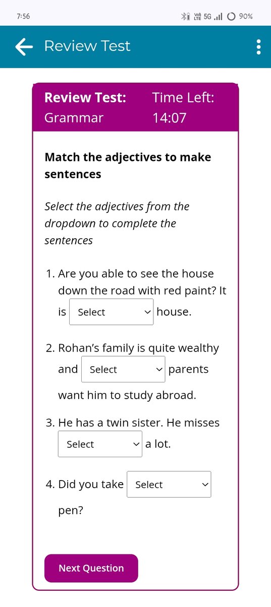 Match the adjectives to make sentences. Select the adjectives from the dr..