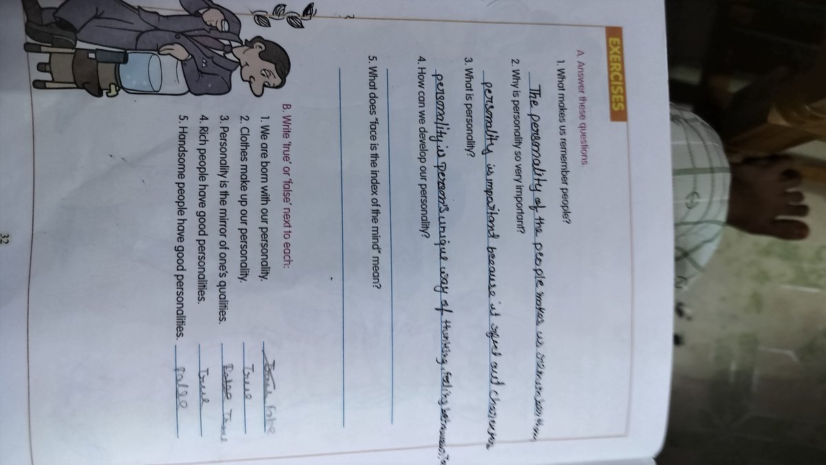 EXERCISES A. Answer these questions What makes us remember people? The p..
