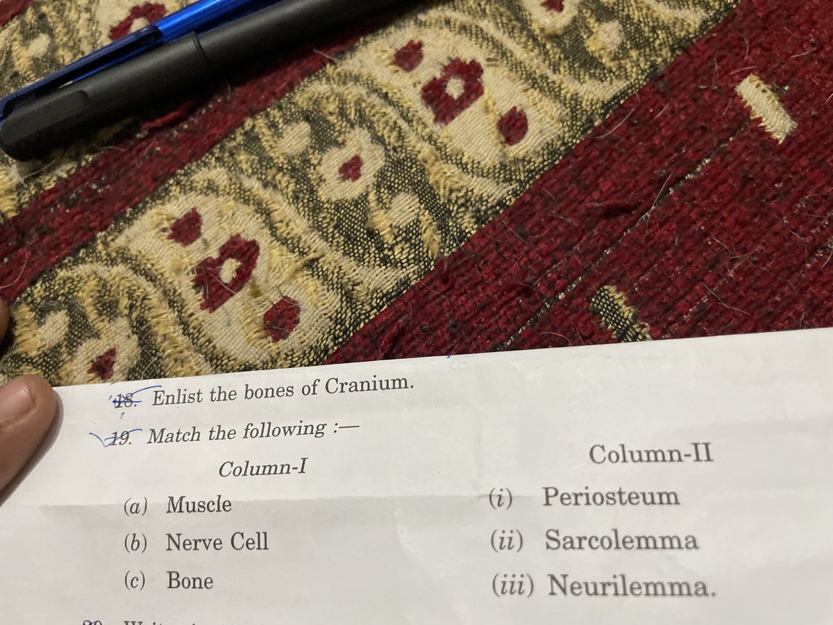 Enlist the bones of Cranium. Match the following :- Column-I Column-II