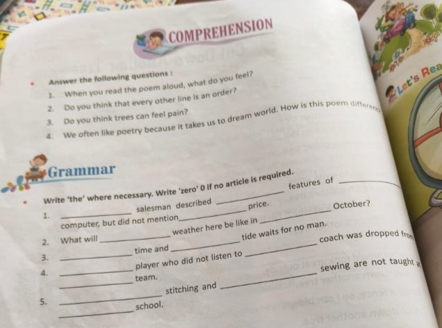 Poetry Comprehension Questions When you read the poem aloud, what do you..