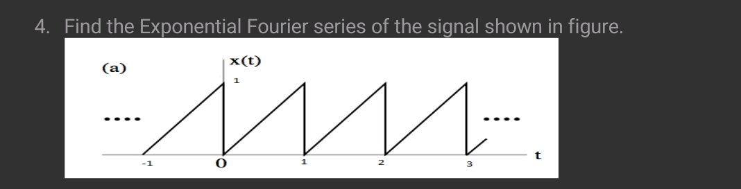Find the Exponential Fourier series of the periodic signal x(t) shown i..