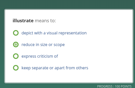 Illustrate means to: depict with a visual representation reduce in size