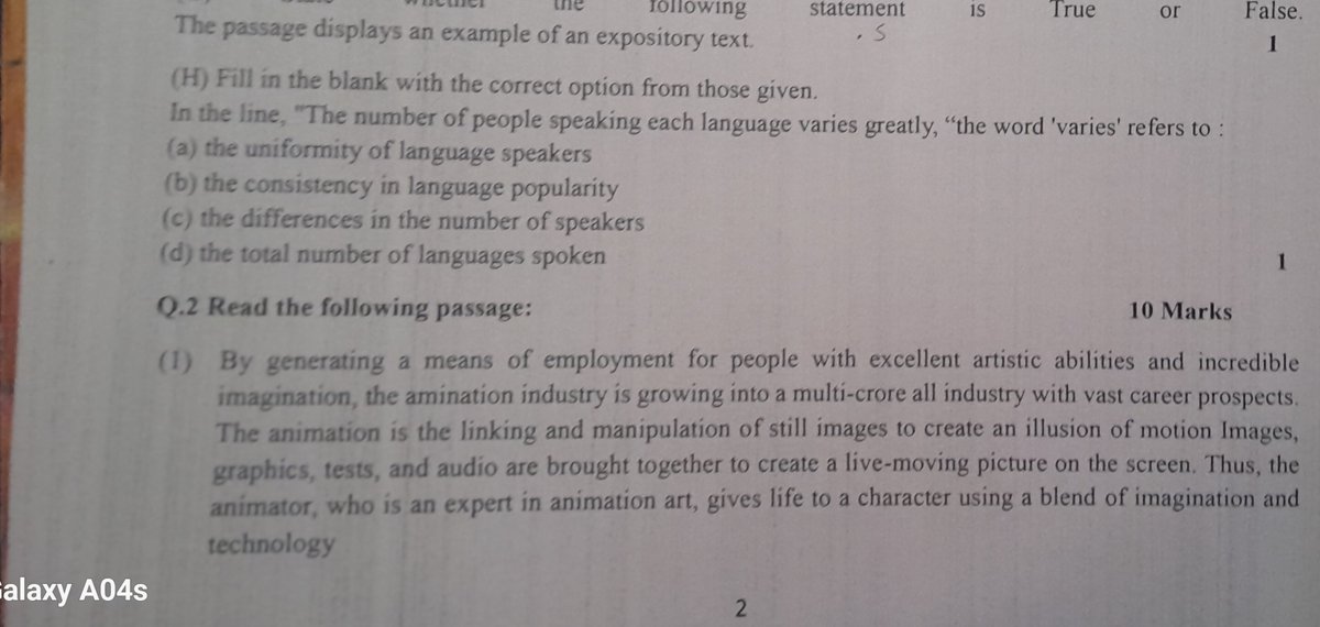 The passage displays an example of an expository text. statement is True