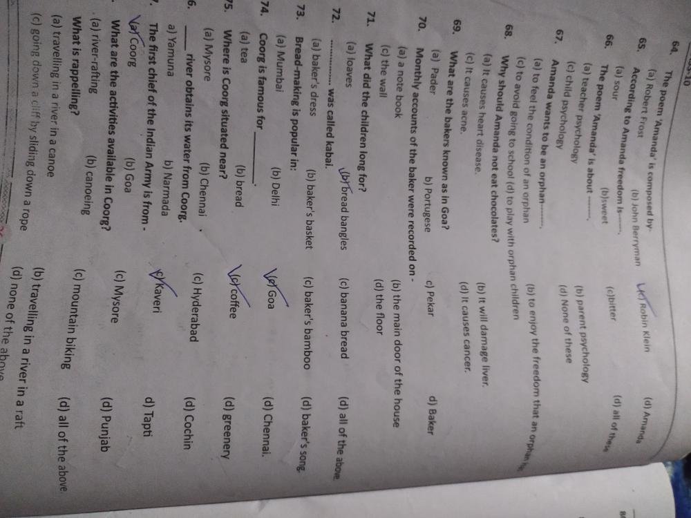The poem 'Amanda' is composed by: According to Amanda freedom is: The p..