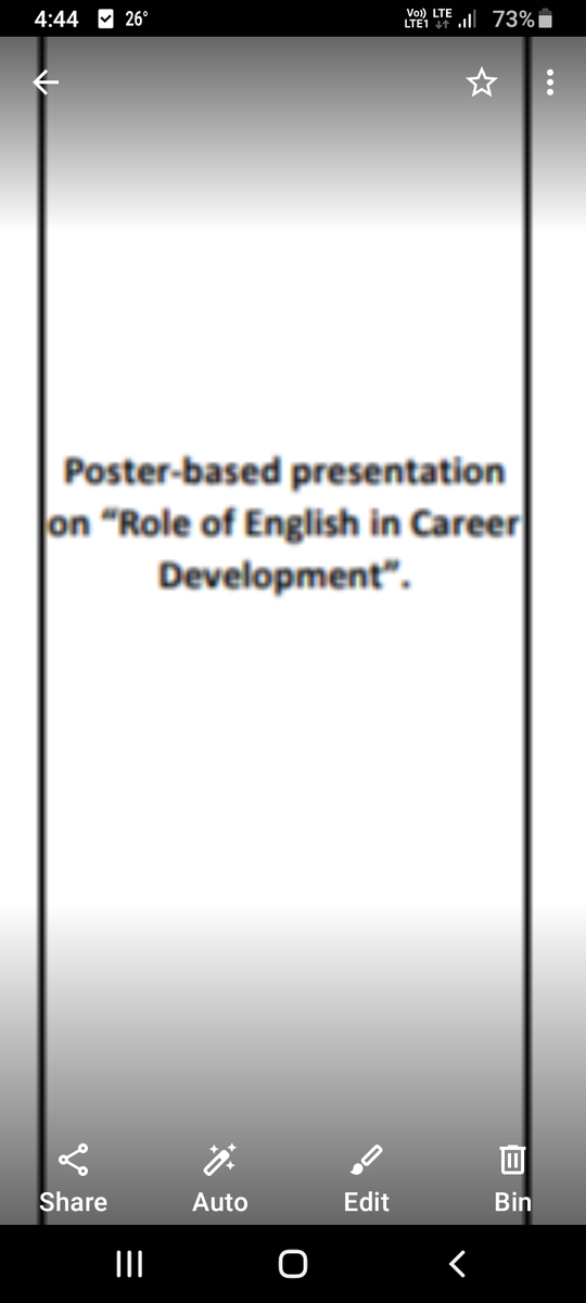 Poster-based presentation on “Role of English in Career Development”...