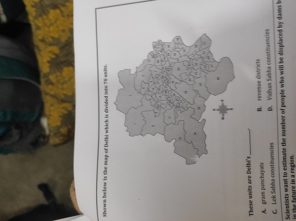 Shown below is the map of Delhi which is divided into 70 units. These un..