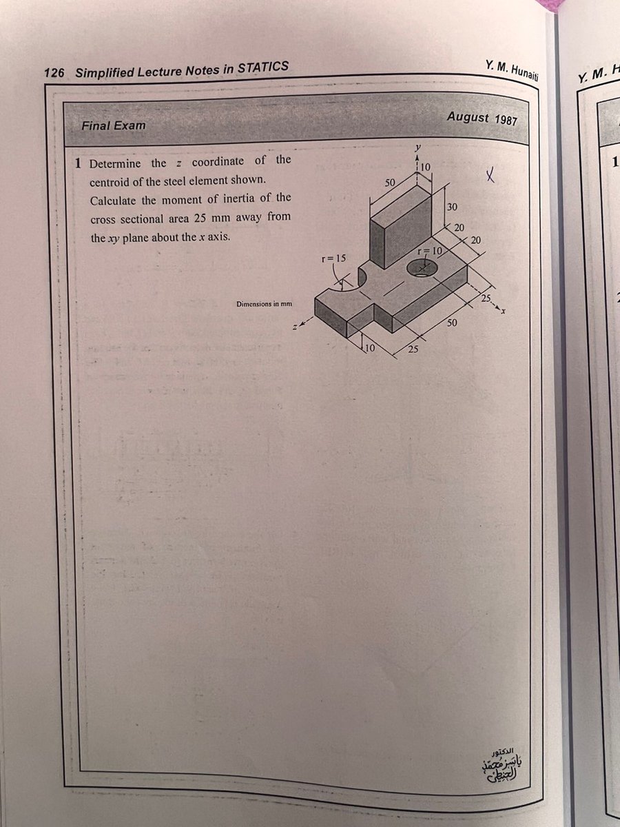 Determine the z coordinate of the centroid of the steel element shown. C..